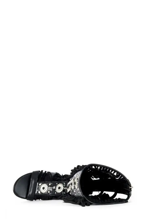 AZALEA WANG Fringe Gladiator Sandals