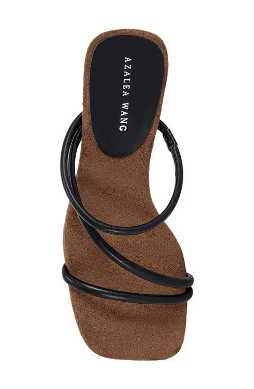 AZALEA WANG Genna Wedge Slide Sandal - Chocolate