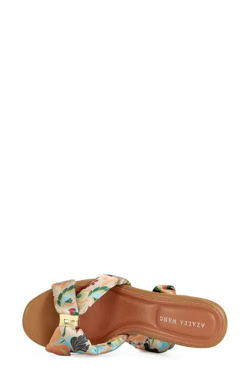 AZALEA WANG Elandra Ankle Wrap Sandal - Brown Multi