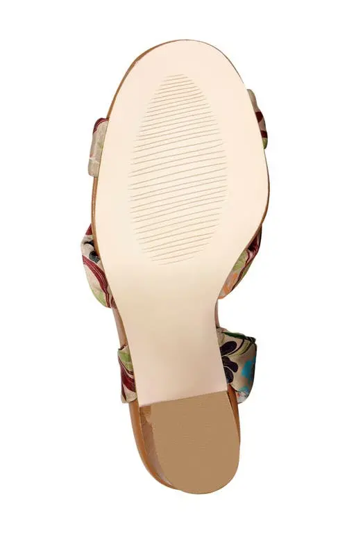 AZALEA WANG Elandra Ankle Wrap Sandal - Brown Multi