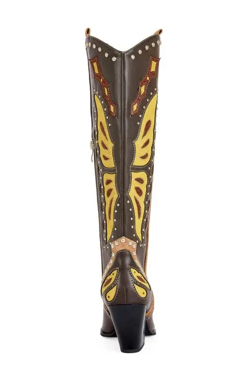 AZALEA WANG Flutter Knee High Western Boot