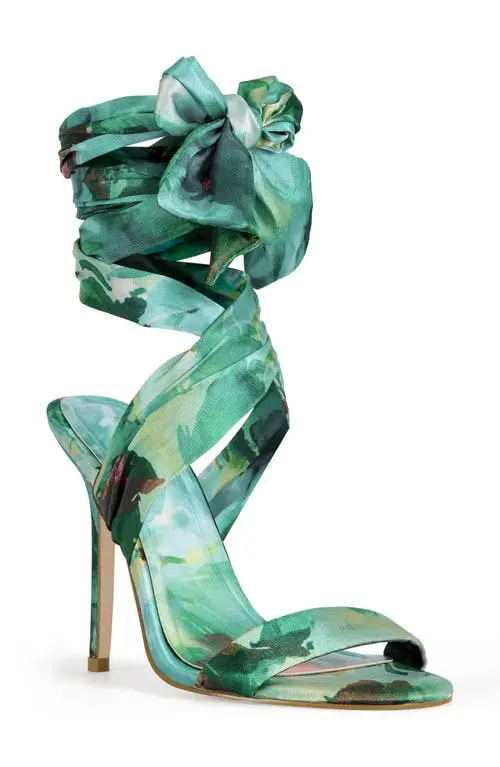 AZALEA WANG Ankle Wrap Sandal - Green