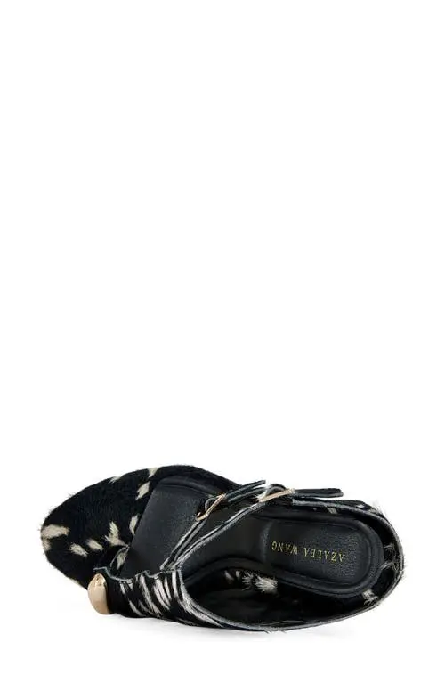 AZALEA WANG Giannis Calf Hair Wedge Sandal