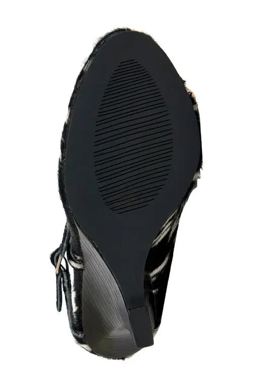 AZALEA WANG Giannis Calf Hair Wedge Sandal