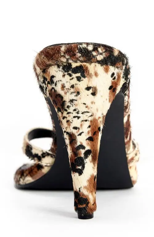 AZALEA WANG Lewis Zebra Print Sandals - Brown Multi