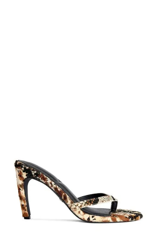 AZALEA WANG Lewis Zebra Print Sandals - Brown Multi