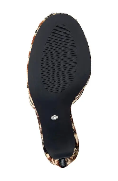 AZALEA WANG Lewis Zebra Print Sandals - Brown Multi