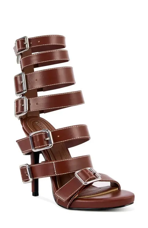 AZALEA WANG Hitcham Ankle Strap Sandal - Brown