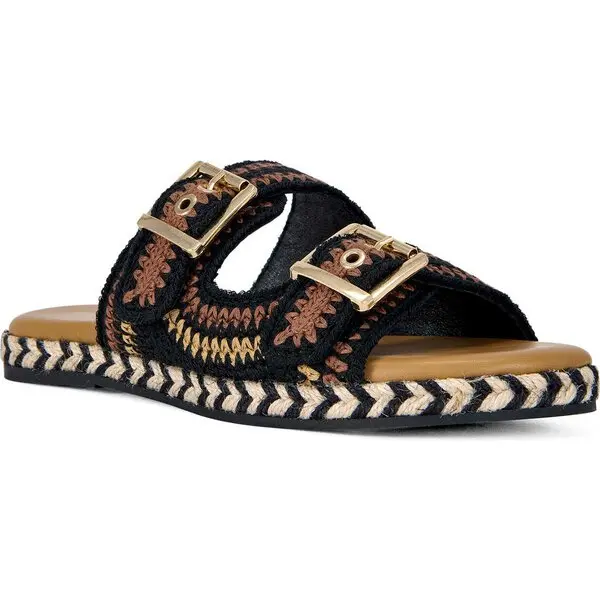 AZALEA WANG Pacorro Slide Sandal - Black Brown