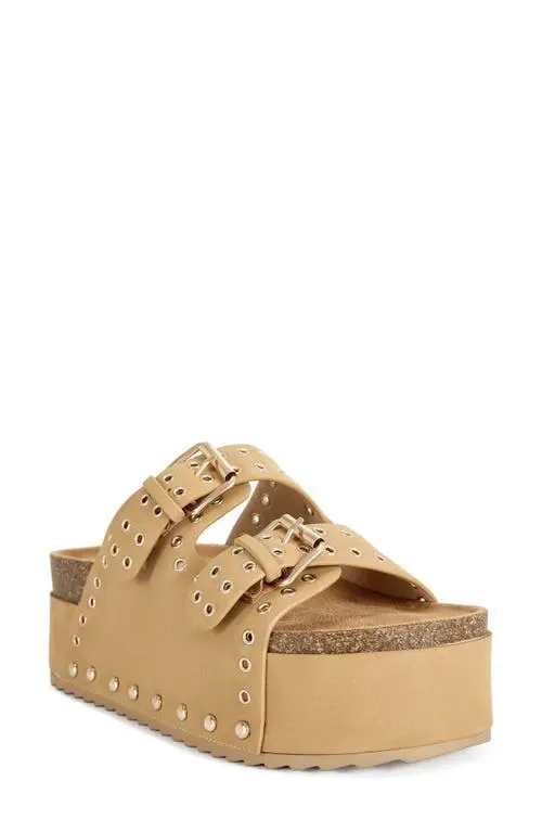 AZALEA WANG Algedi Platform Sandals - Tan