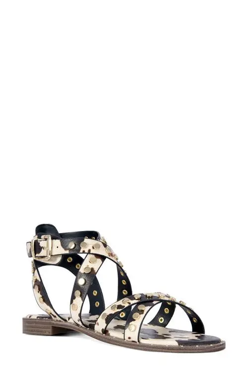 AZALEA WANG Whistler Ankle Strap Sandal - White Multi