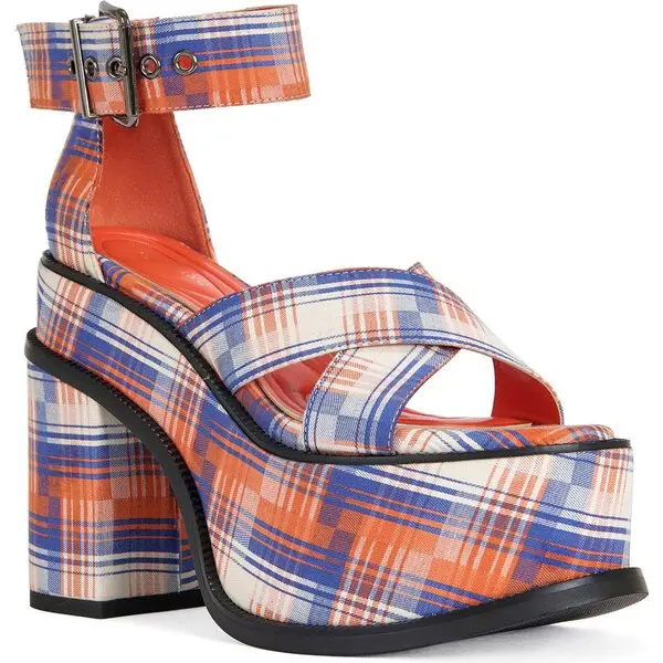 AZALEA WANG Jaetyn Platform Sandal - Orange Multi