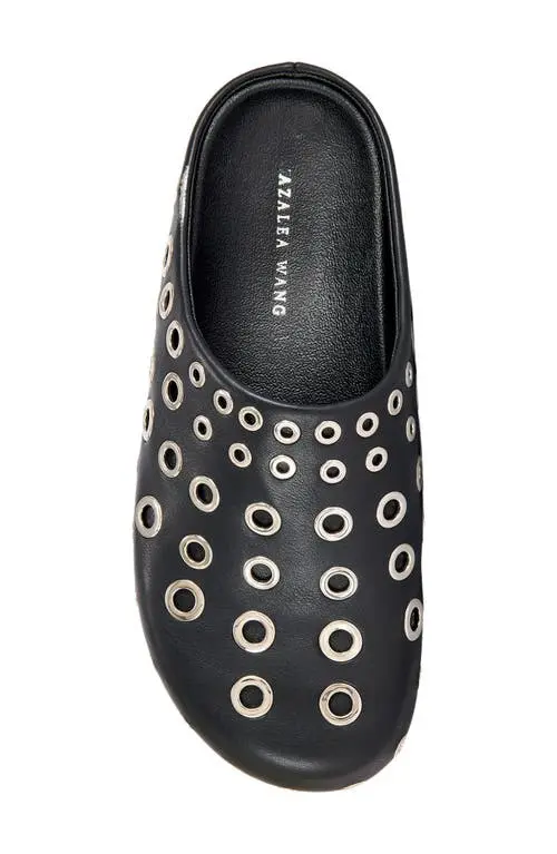 AZALEA WANG Marsha Grommet Platform Mules - Black