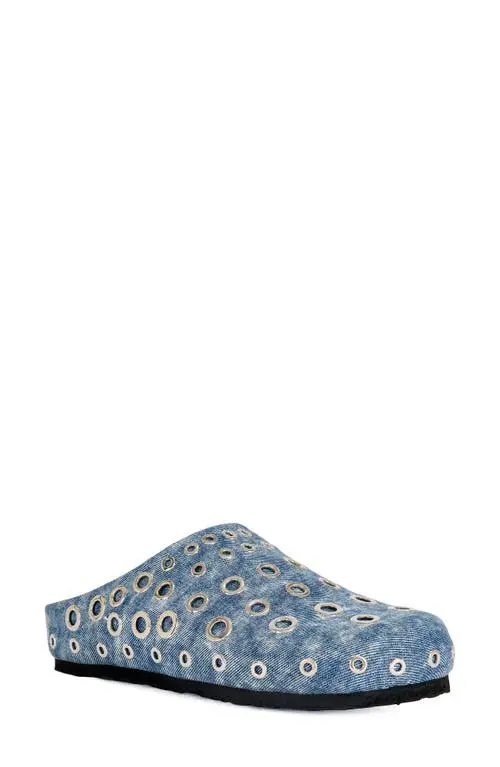 AZALEA WANG Marsha Grommet Platform Mules - Denim