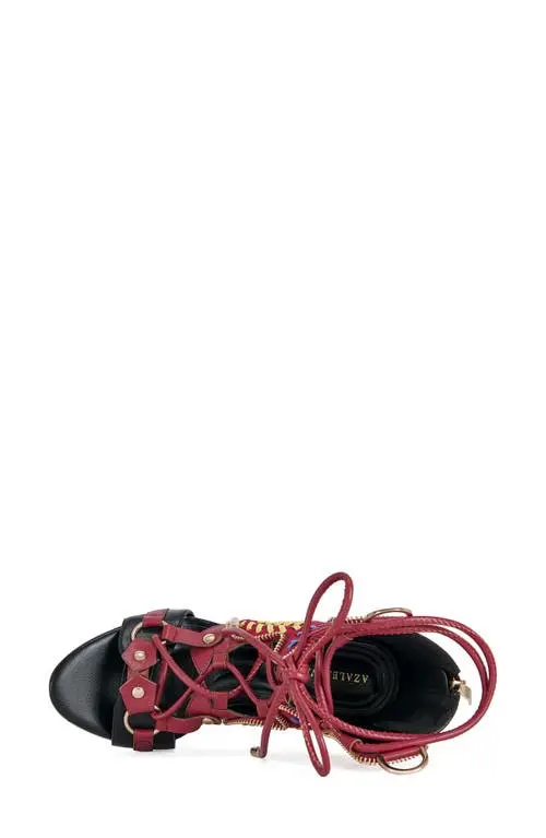 AZALEA WANG Shainia Peep-toe Stiletto Booties - Black Multi