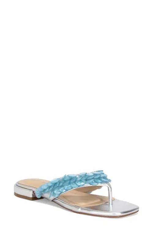 AZALEA WANG Pearlia Flip Flop - Silver Multi