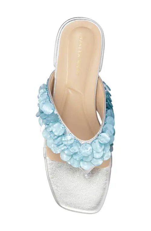 AZALEA WANG Pearlia Flip Flop - Silver Multi