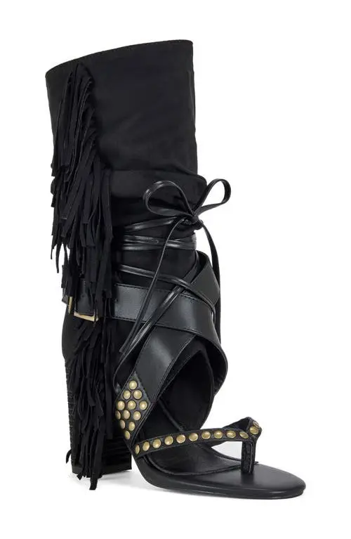 AZALEA WANG Wilano Ankle Cuff Sandal - Black