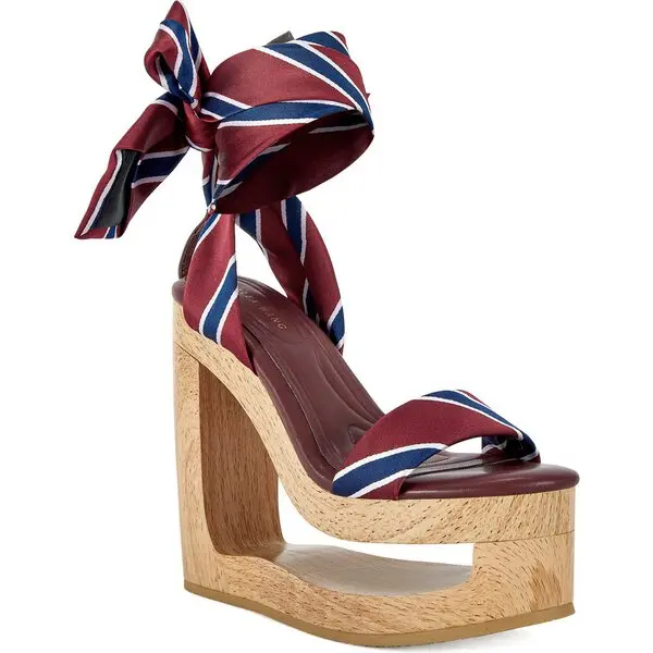 AZALEA WANG Wynn Platform Sandals - Burgundy