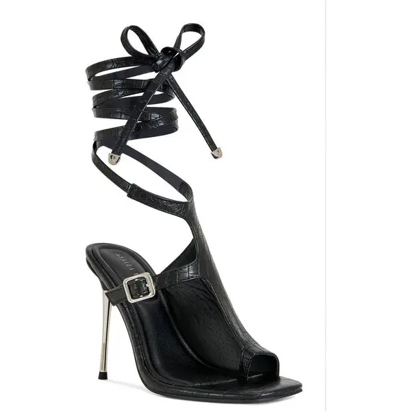 AZALEA WANG Previa Stiletto Sandals - Black