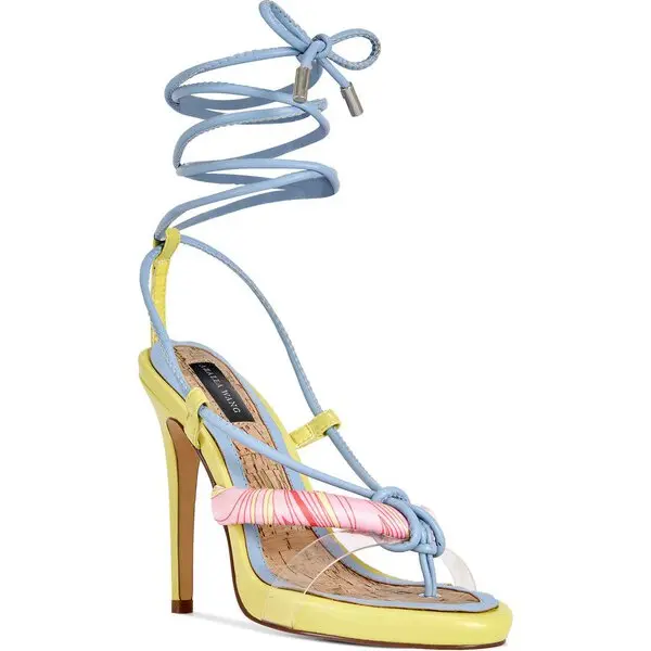 AZALEA WANG Somerset Ankle Wrap Sandal - Citron Multi