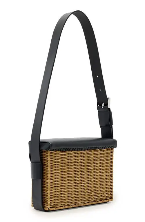 ALLSAINTS Monique Wicker Shoulder Bag - Biscuit/black