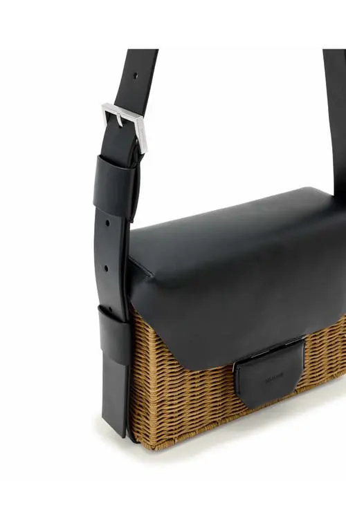 ALLSAINTS Monique Wicker Shoulder Bag - Biscuit/black