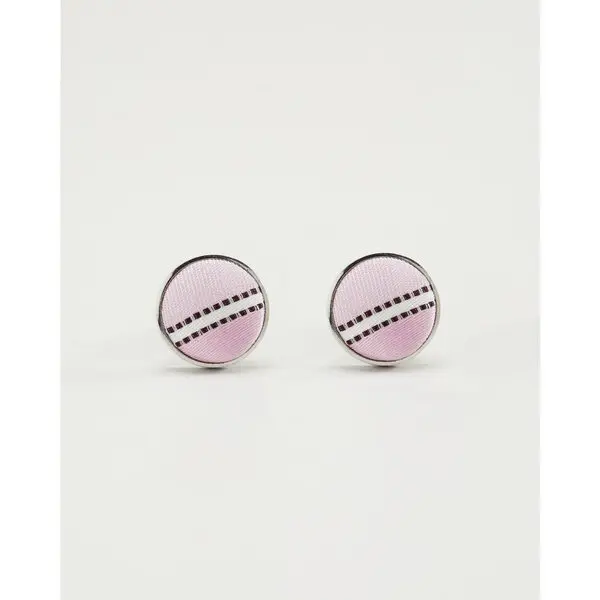 KNOTTERY & CO Soft Striped Silk Cufflinks - Rose