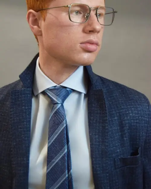 KNOTTERY & CO Triple-striped Silk Jacquard Tie