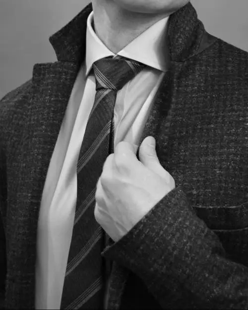 KNOTTERY & CO Triple-striped Silk Jacquard Tie