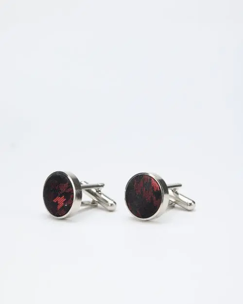 KNOTTERY & CO Houndstooth Mosaic Silk Cufflinks