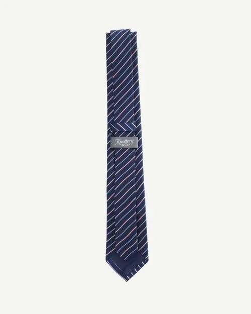 KNOTTERY & CO Striped Silk Jacquard Neck Tie
