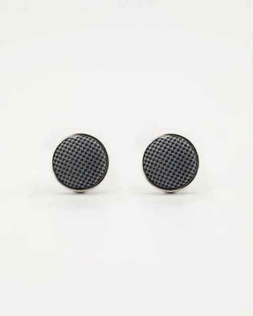 KNOTTERY & CO Twill Silk Cufflinks - Grey