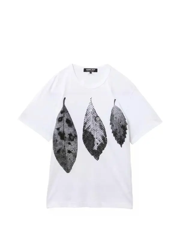 Comme Des Garçons Leaf-print T-shirt - White