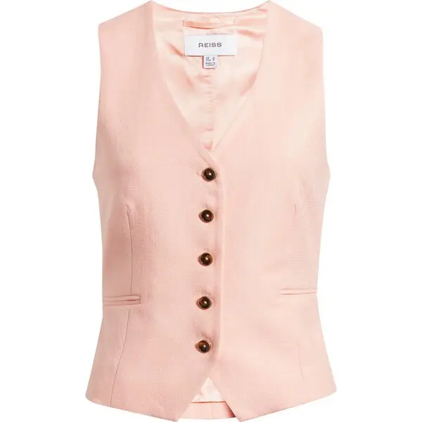 REISS Magda Slim Fit Vest - Pink