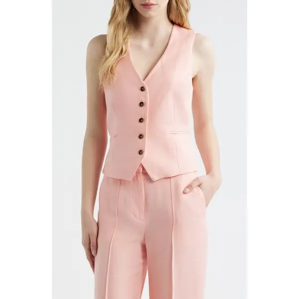 REISS Magda Slim Fit Vest - Pink