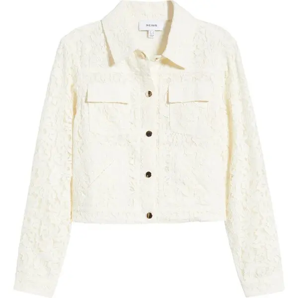 REISS Lori Lace Jacket - White