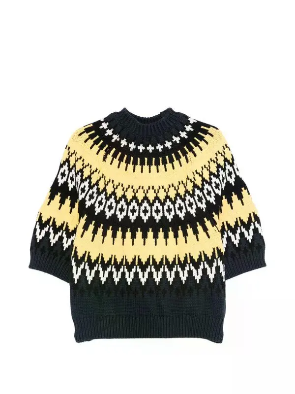 N°21 Patterned Round-neck Sweater - Blue