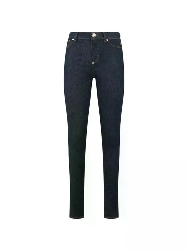 Philipp Plein Buttoned Jeans With Belt Loops - Blue