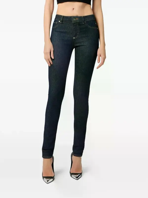 Philipp Plein Buttoned Jeans With Belt Loops - Blue
