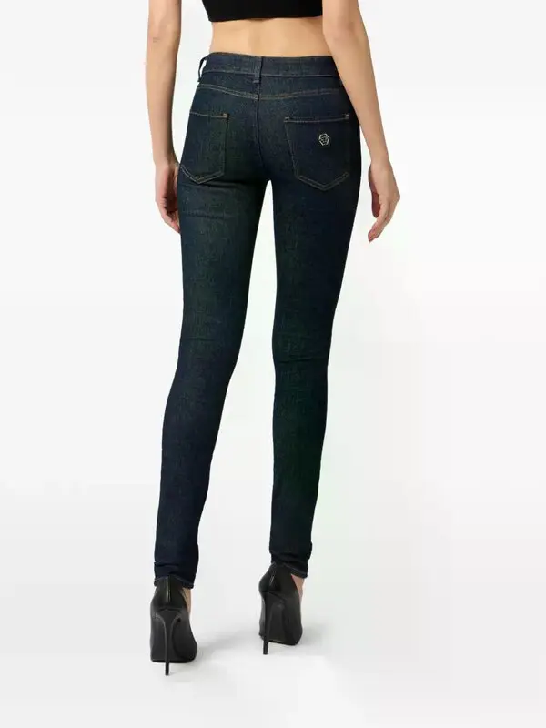 Philipp Plein Buttoned Jeans With Belt Loops - Blue