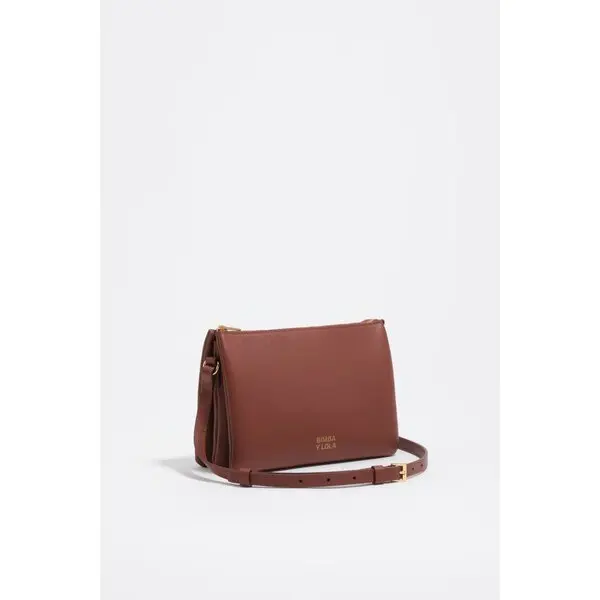 Bimba Y Lola Mini Leather Triple Clutch Bag - Nut