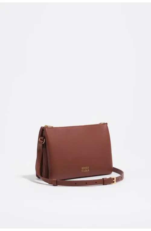Bimba Y Lola Mini Leather Clutch Bag - Nut