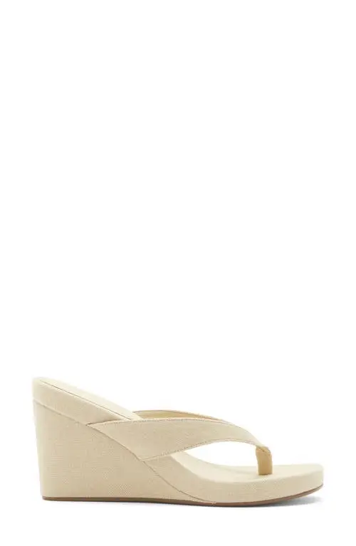 Jeffrey Campbell Liezel Platform Wedge Flip Flop - Beige Canvas