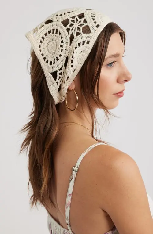 Treasure & Bond Crochet Trim Bandana - Ivory