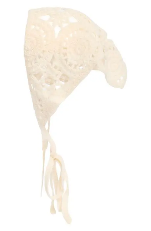 Treasure & Bond Crochet Trim Bandana - Ivory