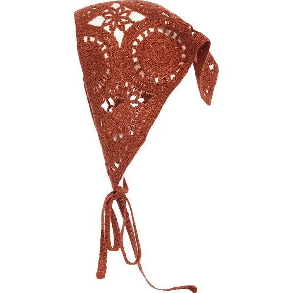 Treasure & Bond Crochet Trim Bandana - Rust