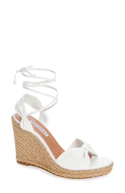 AQUAZZURA Carina Espadrille Wedge Sandal - Optic White