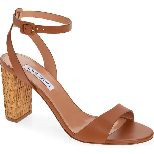 AQUAZZURA Sunseeker Ankle Strap Sandal - Tobacco