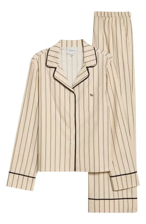 REFORMATION Coco Long Sleeve Pajamas - Almond Stripe